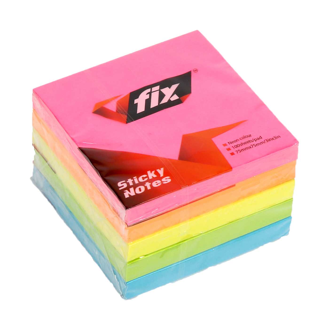 V-Fix VF 33-5N Post It Pad 3" x 3" Neon, (Pack of 5) | Wholesale ...