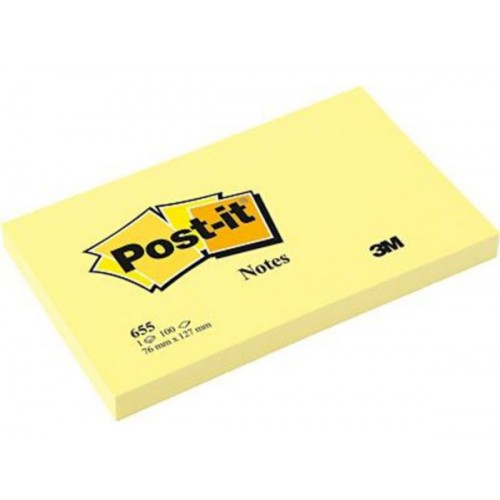 3M Post It Notes 655 (3" x 5") Canary Yellow, 100 sheets/pad ...